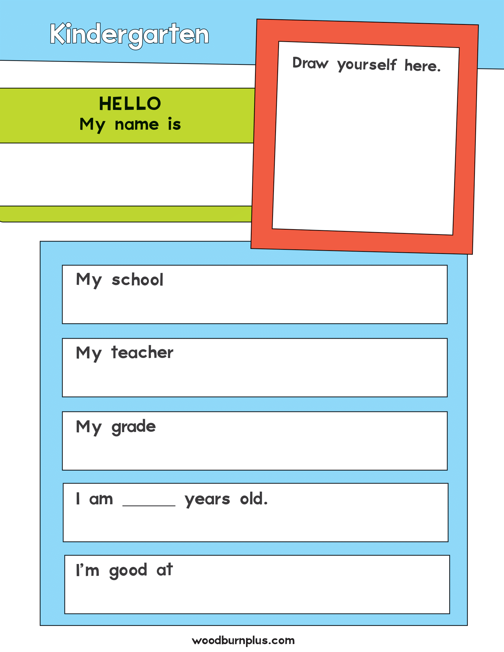 All About Me - Kindergarten – Woodburn Plus