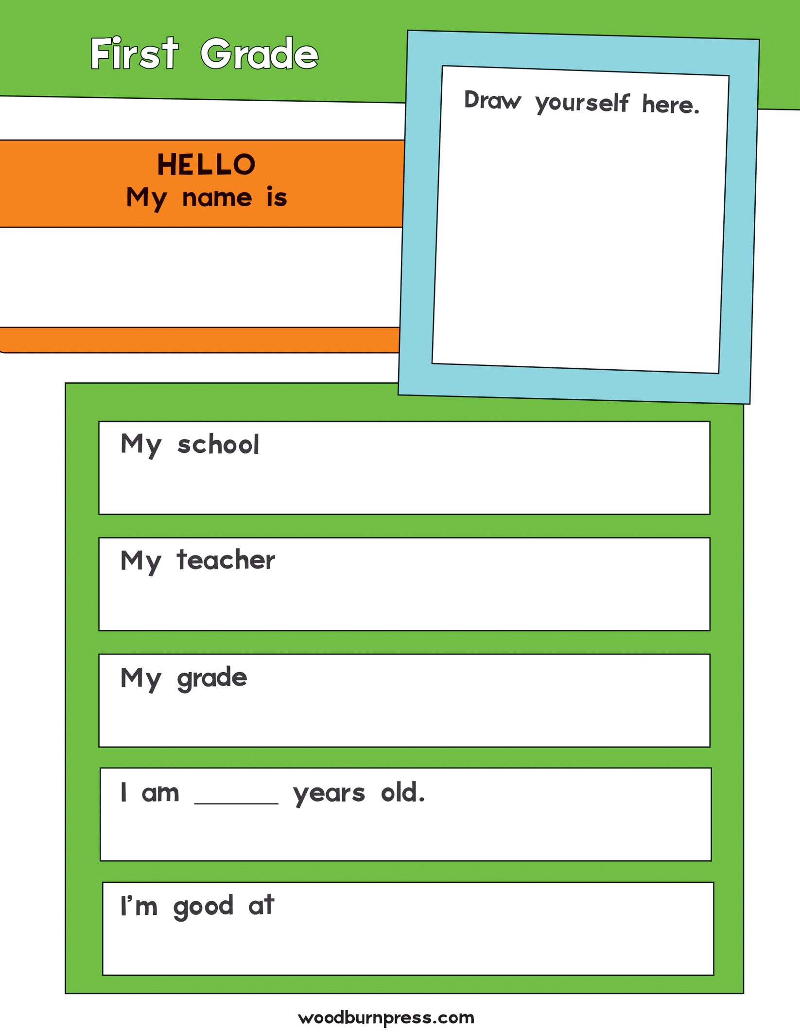 All About Me - First Grade – Woodburn Plus