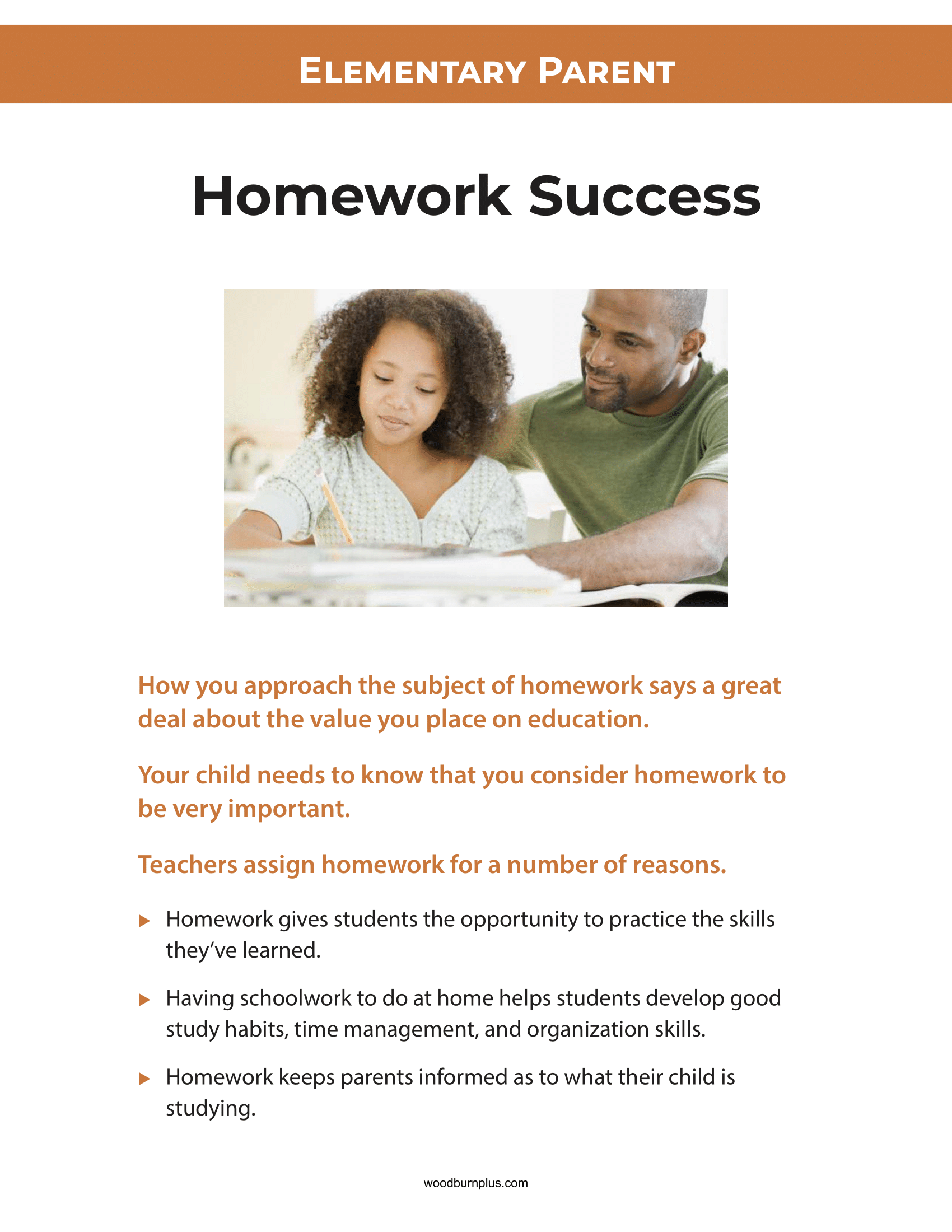 Elementary Parent - Homework Success – Woodburn Plus