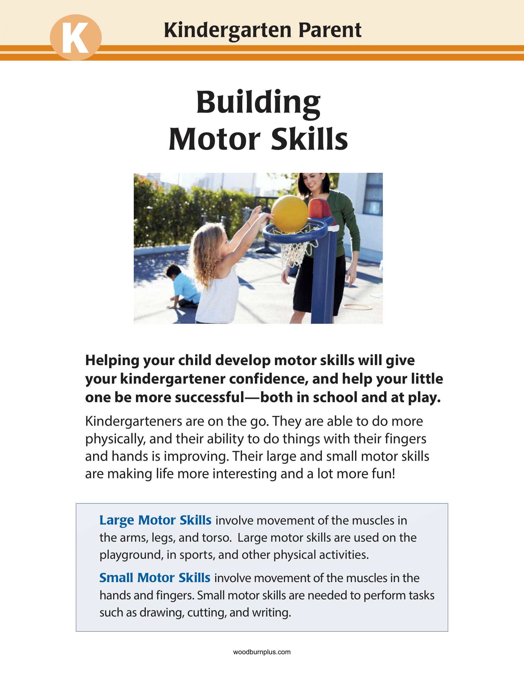 Kindergarten Parent - Building Motor Skills – Woodburn Plus